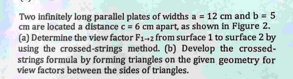 two infinitely long parallel plates of widths a 12 cm and b 5 cm are ...