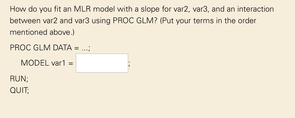 how do you fit an mlr model with a slope for var2 var3 and an ...