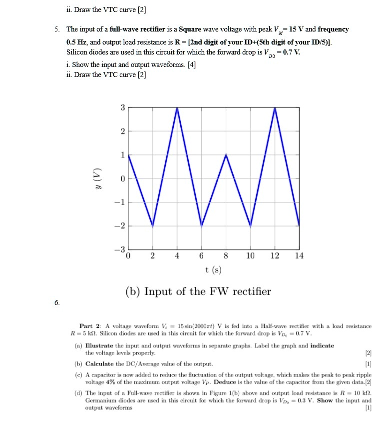 Solved Try To Solve All And Part Ii From Previous Question Given Ii Draw The Vtc Curve 2 5