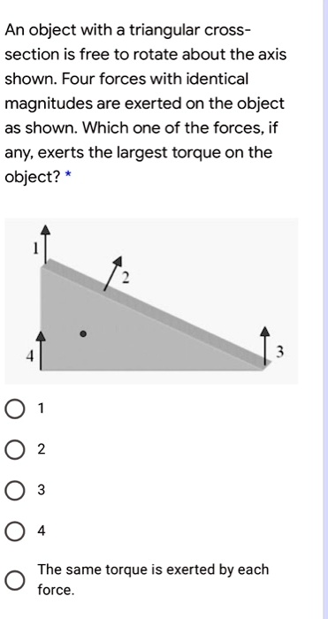 Solved An Object With A Triangular Cross Section Is Free To Rotate