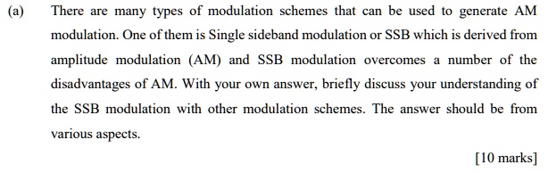 Solved A There Are Many Types Of Modulation Schemes That Can Be Used