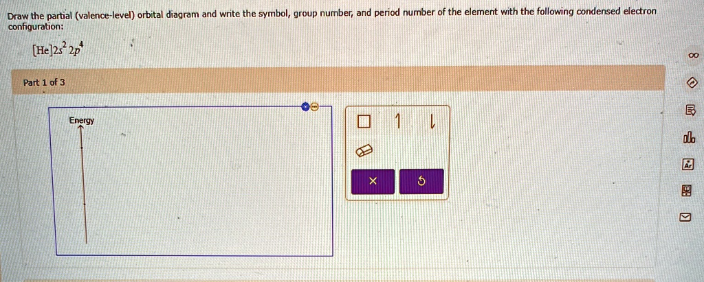 draw the partial valence level orbital diagram and write the symbol group number and period ...