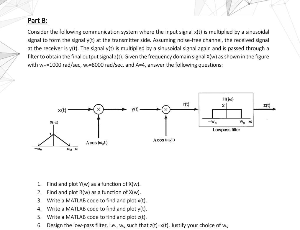 SOLVED: Part B: Consider the following communication system where the ...
