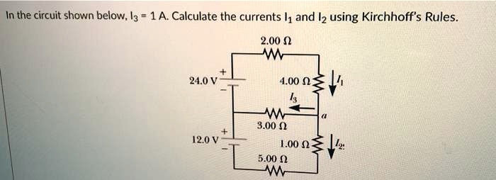 SOLVED: In the circuit shown below; Iz 1A. Calculate the currents I, and Iz using Kirchhoff's ...