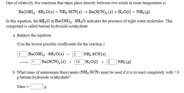 one of relatively few reactions that takes place directly between two ...