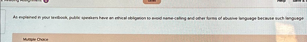 As explained in your textbook, public speakers have an ethical ...