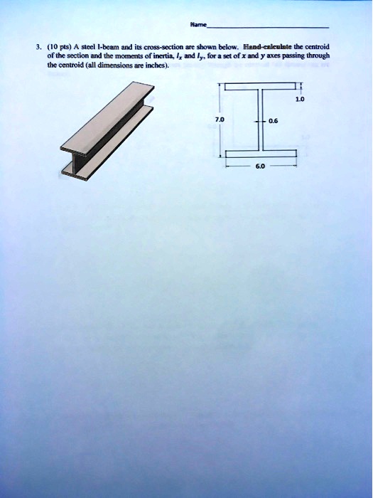 A steel I-beam and its cross-section are shown below. Calculate the ...