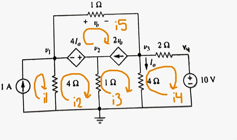 solve the circuit using mesh current analysis each mesh has been ...