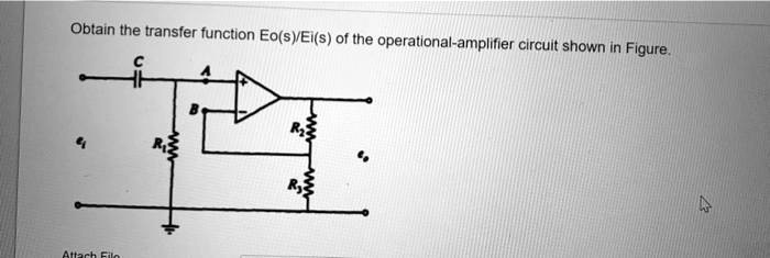 SOLVED: Obtain the transfer function Eos/Ei(s) of the operational-amplifier circuit shown in Figure.