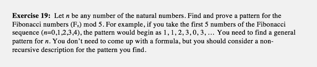SOLVED: Exercise 19: Let n be any number of the natural numbers. Find ...