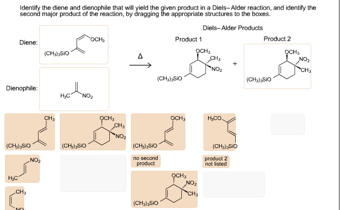 SOLVED: Identify the diene and dienophile that will yield the geea ...