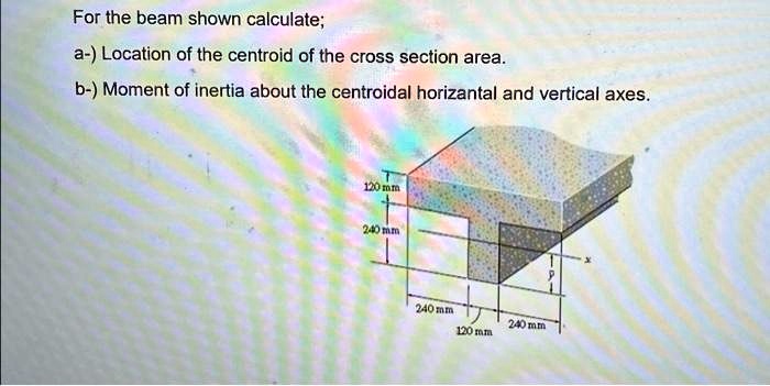For the beam shown calculate; a-) Location of the centroid of the cross section area. b-) Moment ...