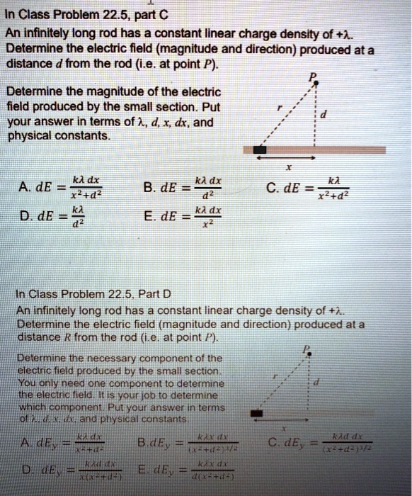 SOLVED: In Class Problem 22.5, part C An Infinitely long rod has a ...