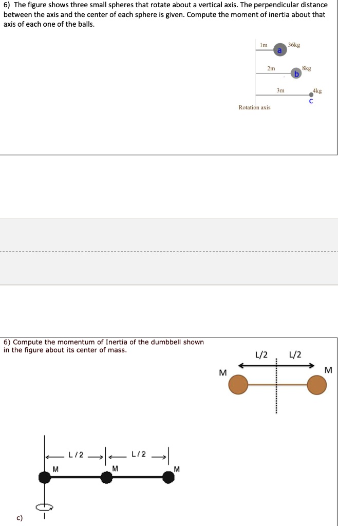 SOLVED: The figure shows three small spheres that rotate about ...