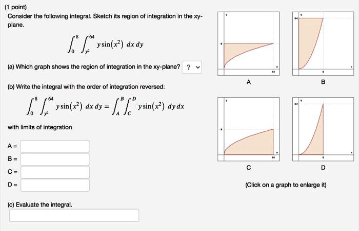 SOLVED: (1 point) Consider the following Integral. Sketch its region of integration In the xy ...