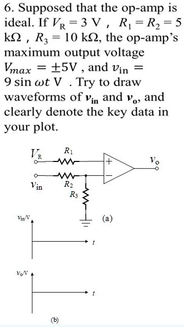 SOLVED: Suppose that the op-amp is ideal. If VR = 3V, R = 5kÎ©, QR = 10kÎ©, the op-amp's maximum ...