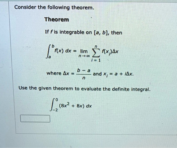 Solved Consider The Following Theorem Theorem If F Is Integrable On 9332