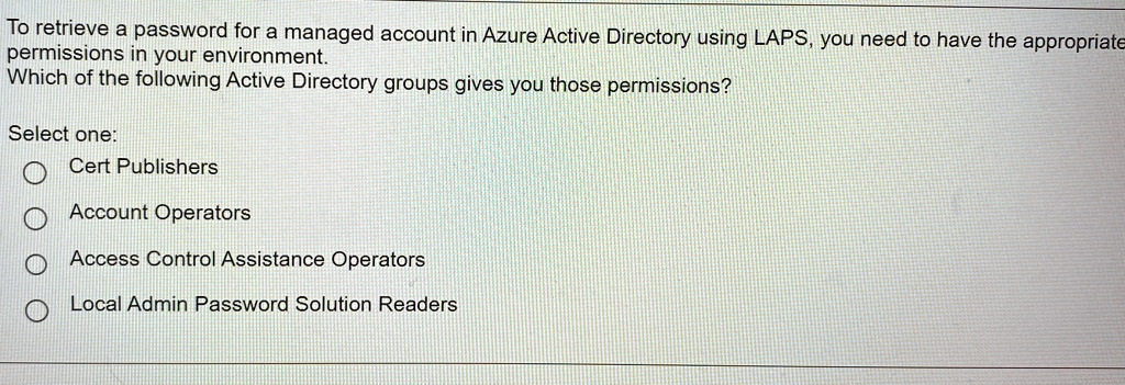 To retrieve a password for a managed account in Azure Active Directory ...