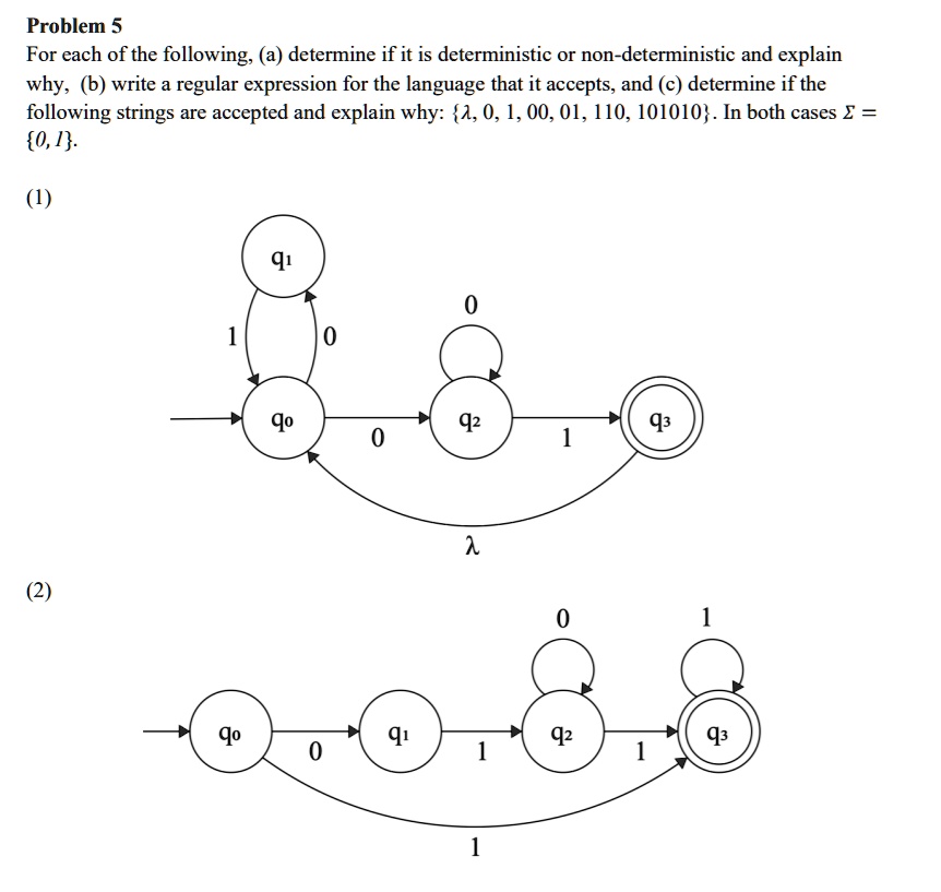 SOLVED: Problem 5 For each of the following, (a) determine if it is ...