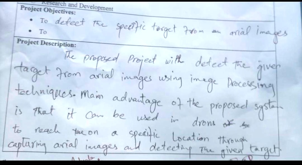 Solved Target Detection From Aerial Images In Matlab Code Needed With