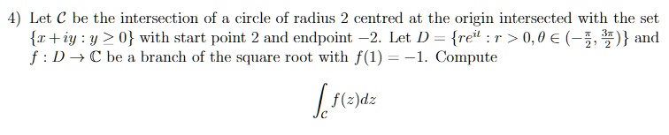 SOLVED: Let € be the intersection of a circle of radius 2 centred at ...