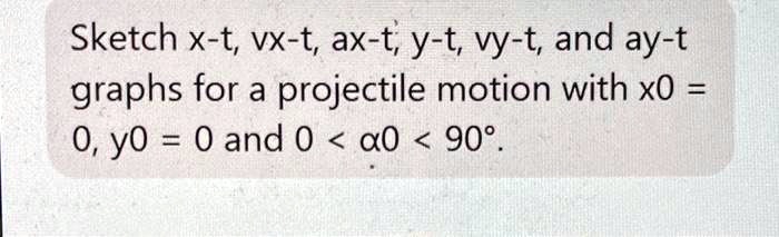 sketch x t vx t ax t y t vy t and ay t graphs for a projectile motion ...