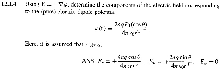 SOLVED: Using E = -Wq, determine the components of the electric field ...
