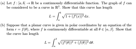 SOLVED: (a) Let f [a. b] R be continuously differentiable function. The graph of f can be ...