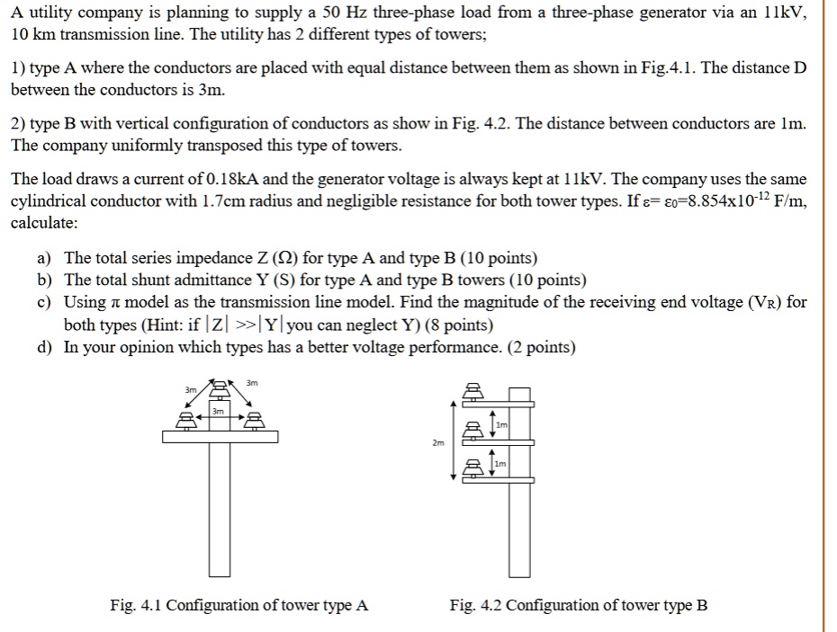A utility company is planning to supply a 50 Hz three-phase load from a ...