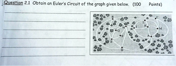 SOLVED: Question 2.1 Obtain an Euler's Circuit of the graph given below ... SOLVED: Question 2.1 Obtain an Euler's Circuit of the graph given below ...