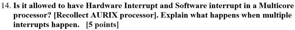 SOLVED: 14. Is it allowed to have Hardware Interrupt and Software ...