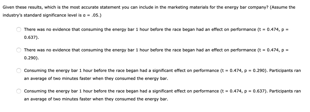 SOLVED Given These Results Which Is The Most Accurate Statement You Can Include In The solved-given-these-results-which-is-the-most-accurate-statement-you-can-include-in-the