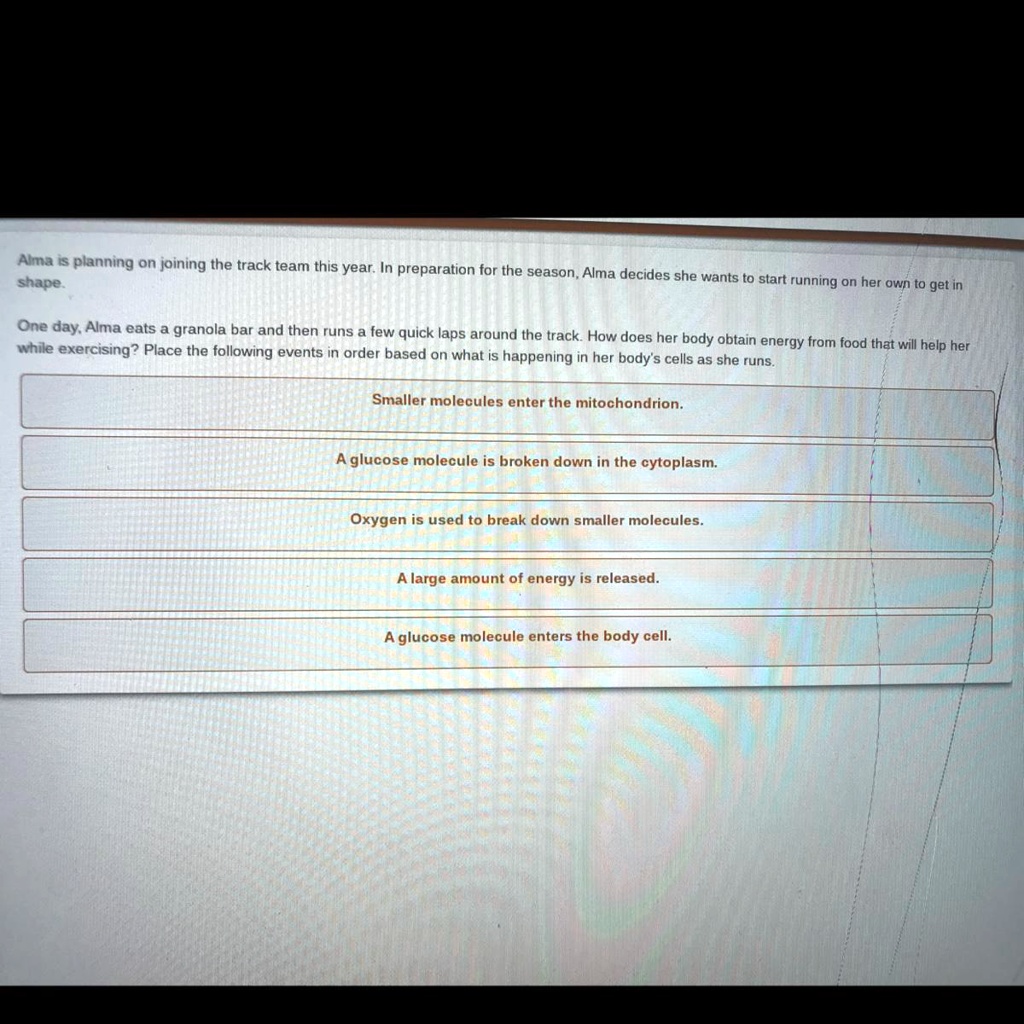 Please Help!!!!! Alma is planning on joining the track team this year ...