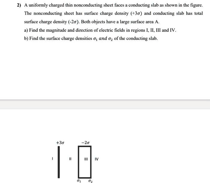 SOLVED: A uniformly charged thin nonconducting sheet faces conducting slab as shown in the ...