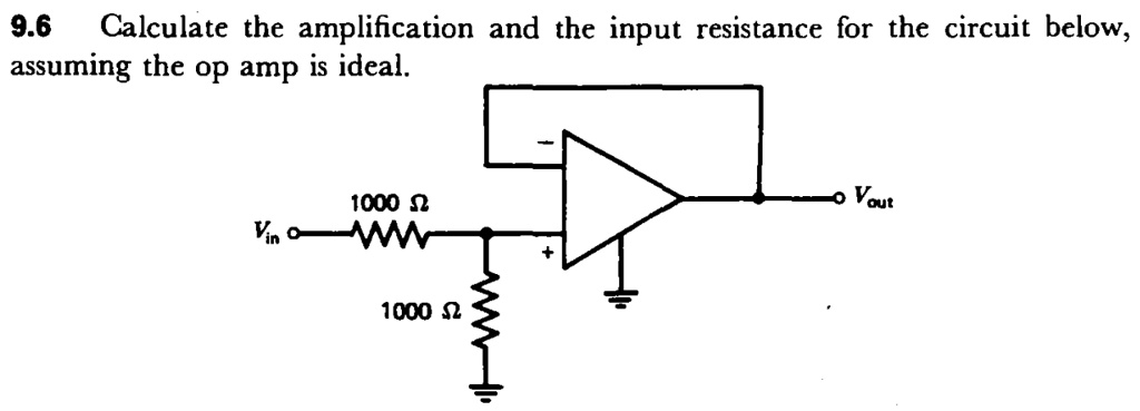 SOLVED: 9.6 Calculate the amplification and the input resistance for ...