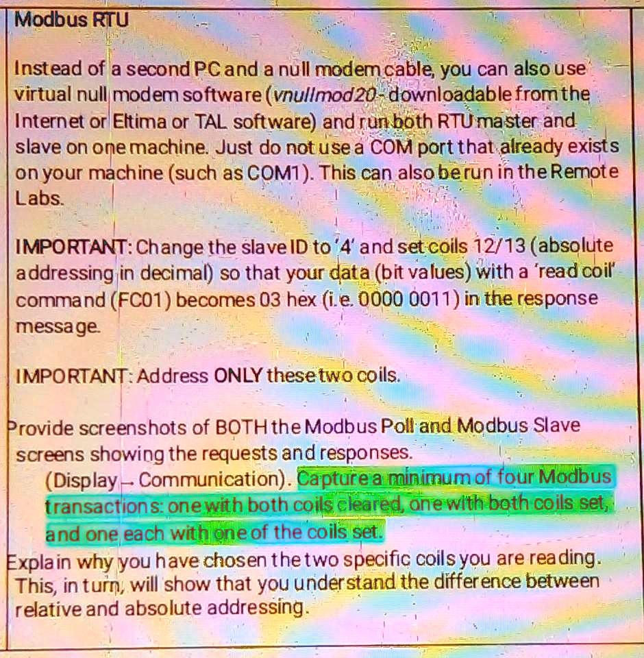 Modbus RTU Instead of a second PC and a null modem cable, you can also use virtual null modem ...