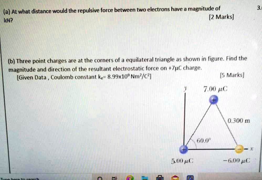 SOLVED: (a) At what distance would the repulsive force between two ...