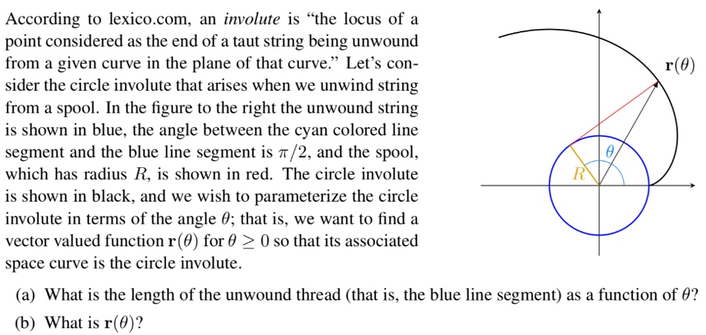 SOLVED: According to lexico.com; an involute is "the locus of point ...