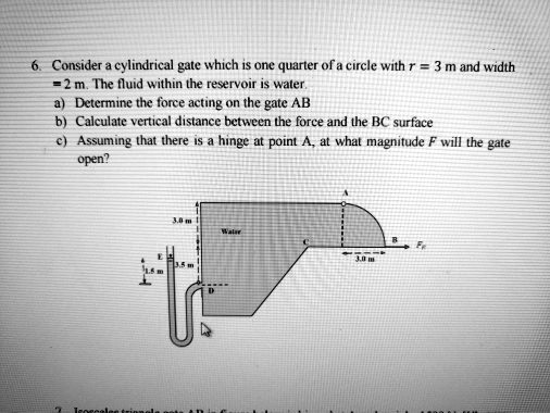 SOLVED: Consider a cylindrical gate which is one quarter of a circle ...