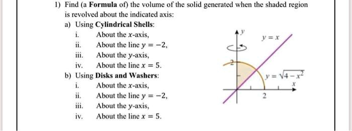 I find a formula of the volume of the solid generated when...