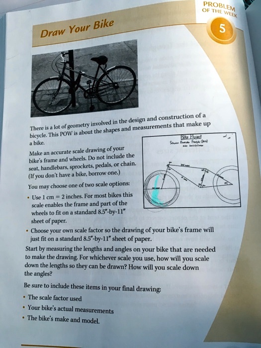 SOLVED: Bike Draw Your und construction of a ot of geometry involved in ...