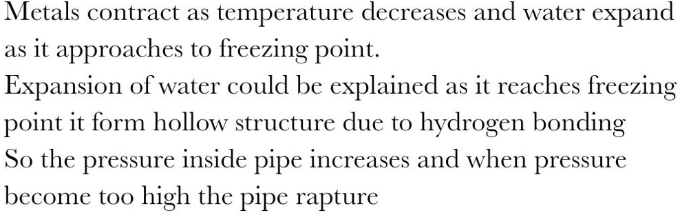 SOLVED: Metals contract as temperature decreases and water expand as it ...