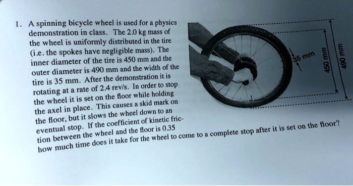 SOLVED: A spinning bicycle wheel is used for physics demonstration in ...