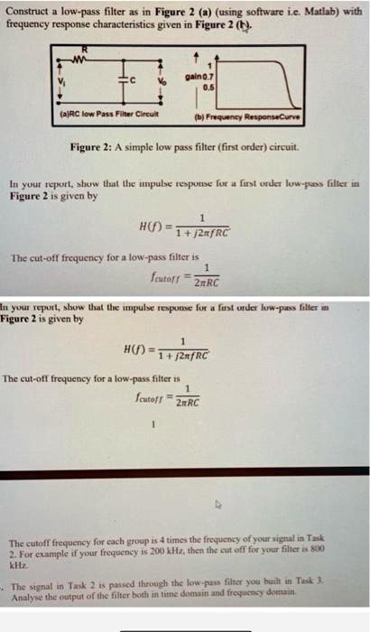 Construct A Low Pass Filter As In Figure 2 A Using Software Ie Matlab With Frequency