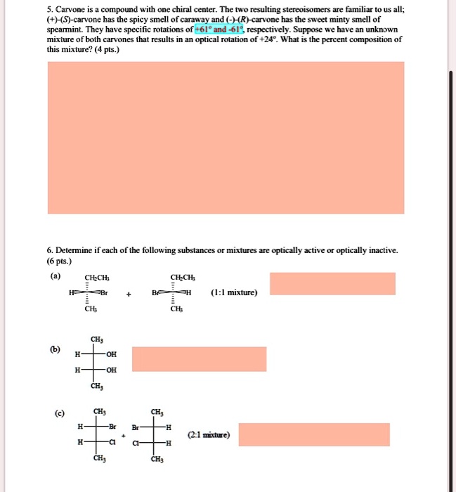 carvone compound with one chiral center the wo resulting stereoisomers ...