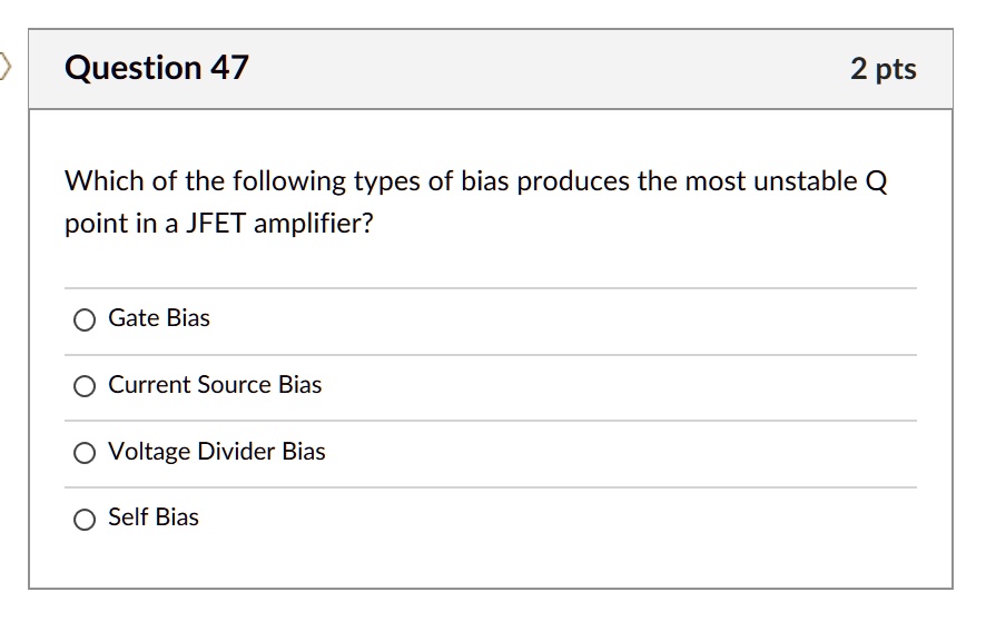 SOLVED: Question 47 2 pts Which of the following types of bias produces ... SOLVED: Question 47 2 pts Which of the following types of bias produces ...