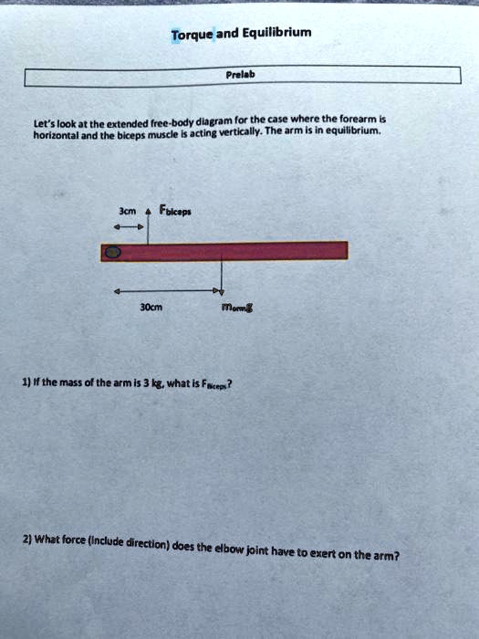 Torque and Equilibrium Prelab Let's look at the extended free-body ...