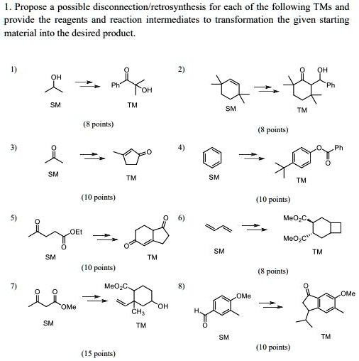 1. Propose a possible disconnection/retrosynthesis for each of the ...