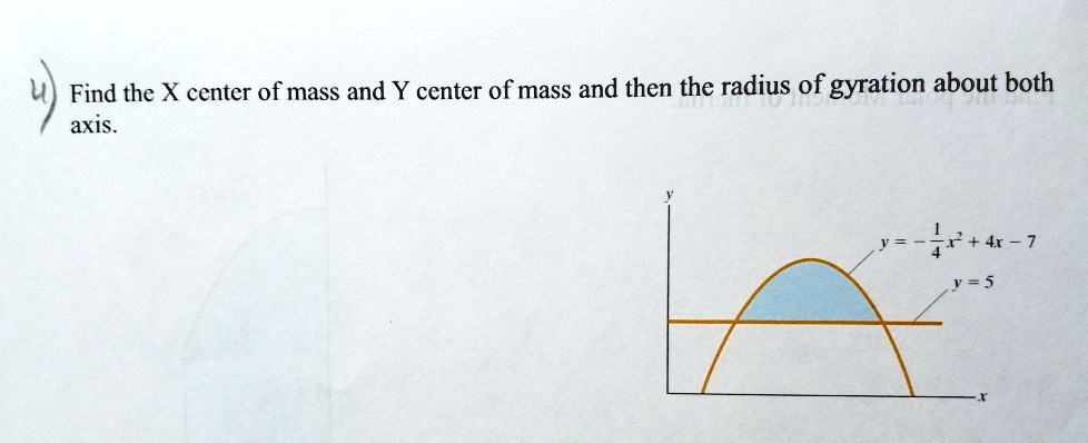 SOLVED: Find the X center of mass and Y center of mass and then the ...