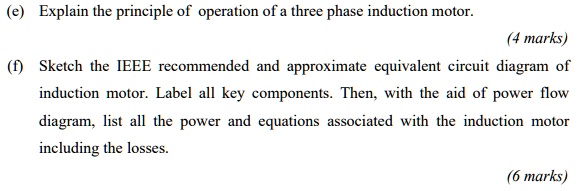 SOLVED: (e) Explain the principle of operation of a three phase ...
